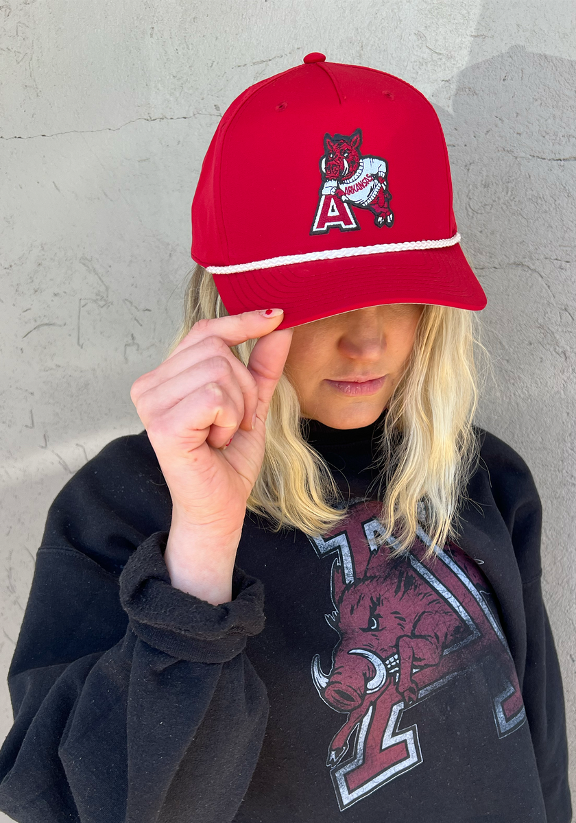 Hog Leaning on 'A' Hat - Red – Southern Trend